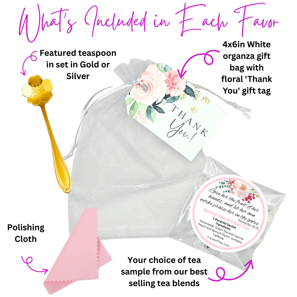 Dainty Flower Teaspoon Set - 8 Floral Teaspoons - 5 in | Trove of Tea